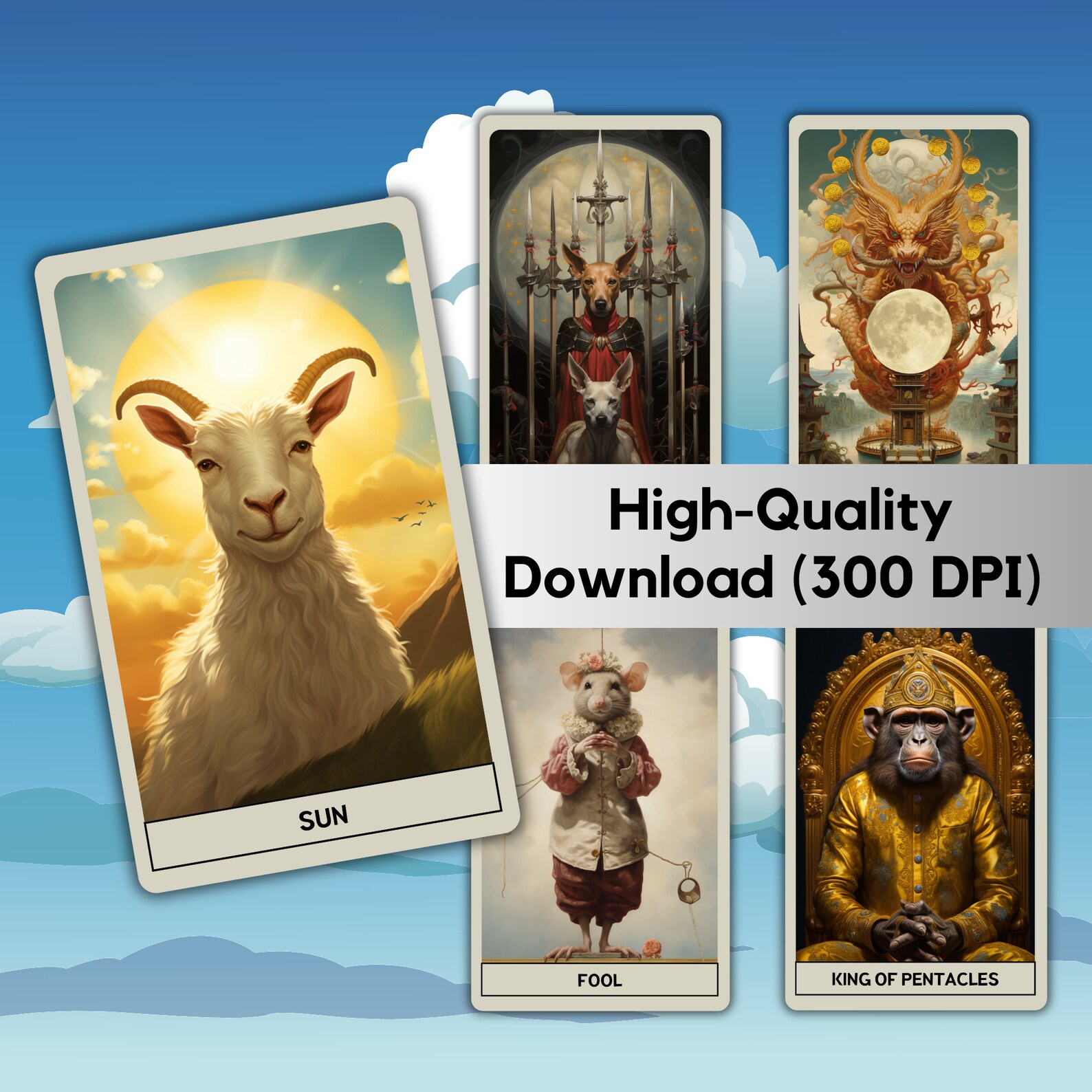 Surreal Reverie Tarot Deck: Magritte Style Printable Cards (digital ...