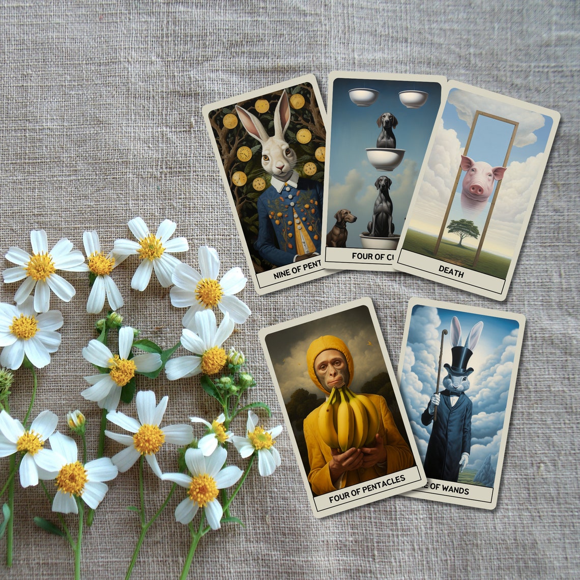 Surreal Reverie Tarot Deck: Magritte Style Printable Cards (digital ...