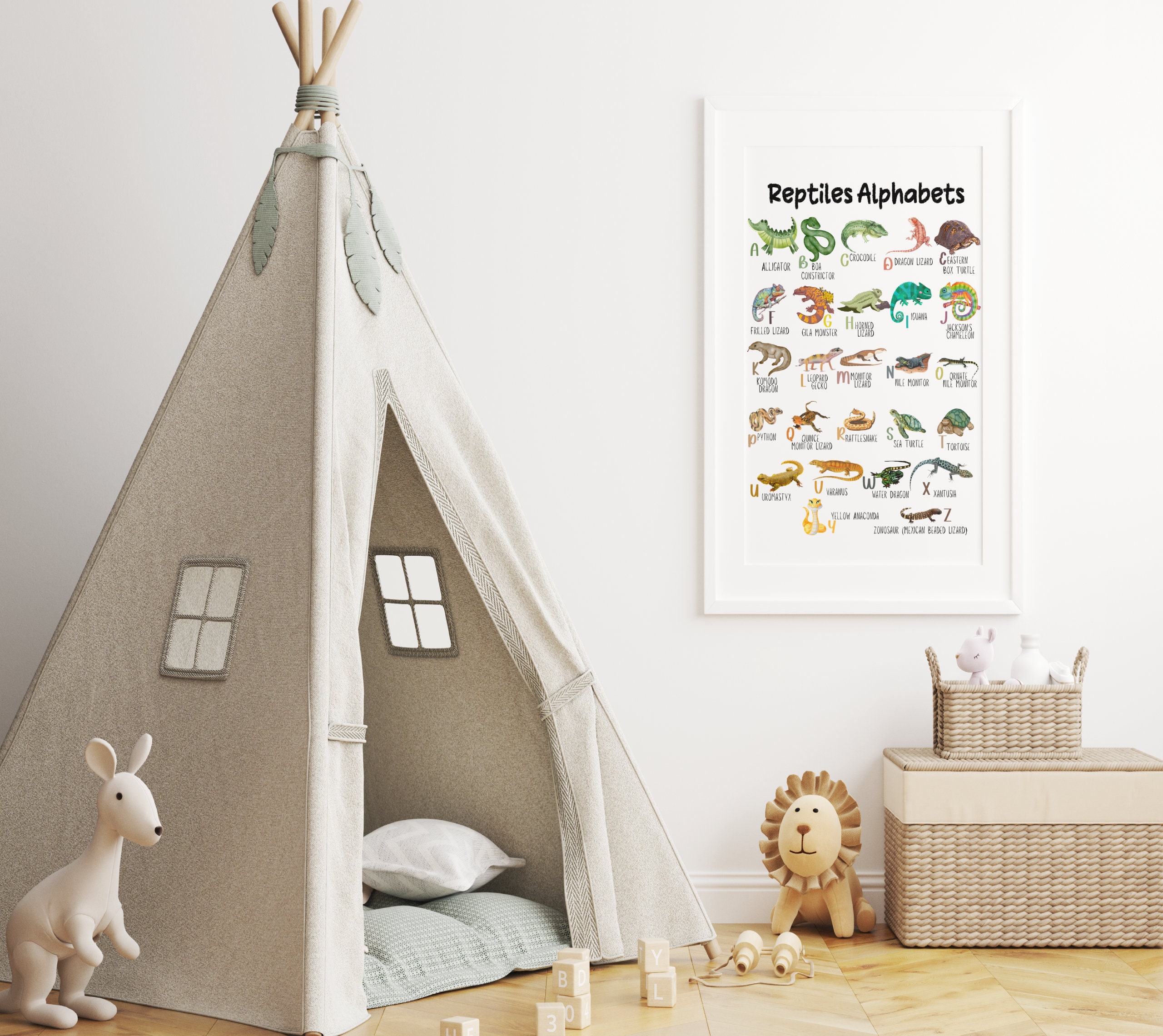 Reptile Alphabets Poster PRINTABLE Animal Alphabet Wall Art - Etsy