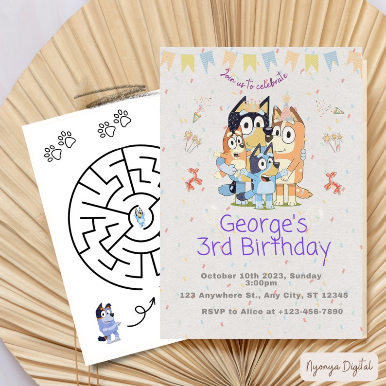 Bluey Birthday Invitation CANVA Bluey Invite Template Bluey Etsy Bluey Birthday Invitation CANVA Bluey Invite Template Bluey Etsy