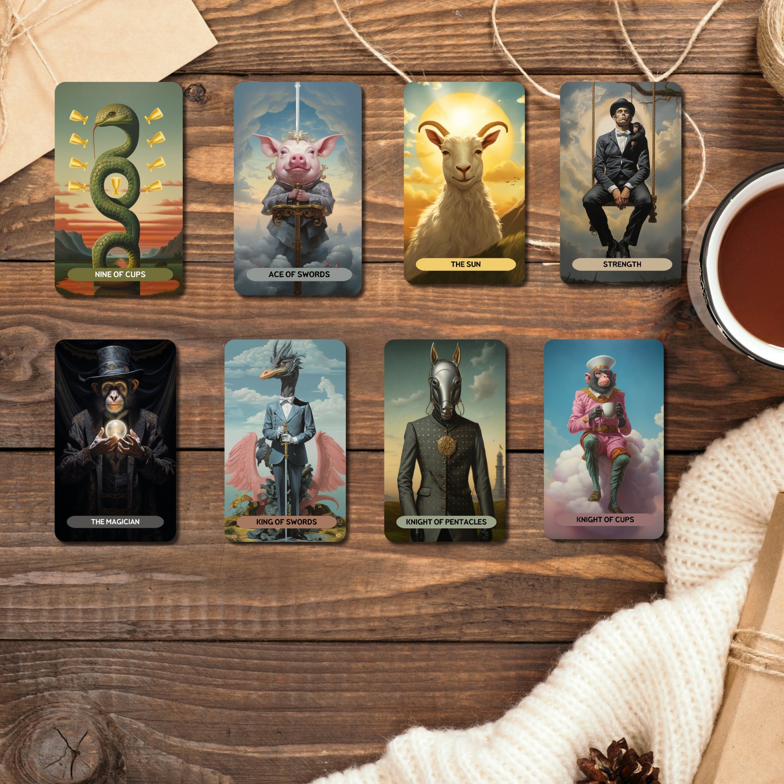 Printable Tarot Card, Printable Indie Tarot Deck, 78 Surreal Reverie ...