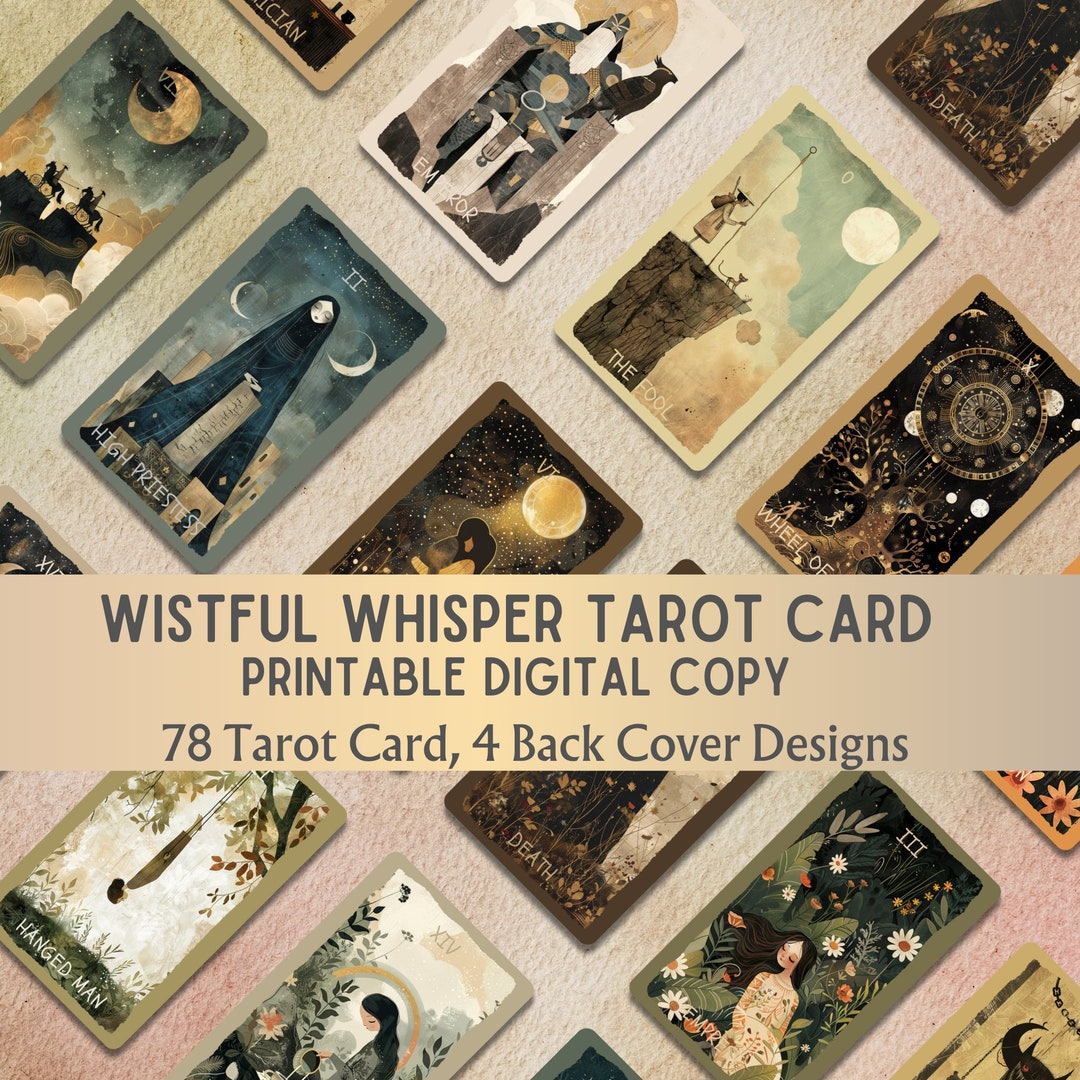 Printable Tarot Card, Printable Indie Tarot Deck, 78 Wistful Whisper ...