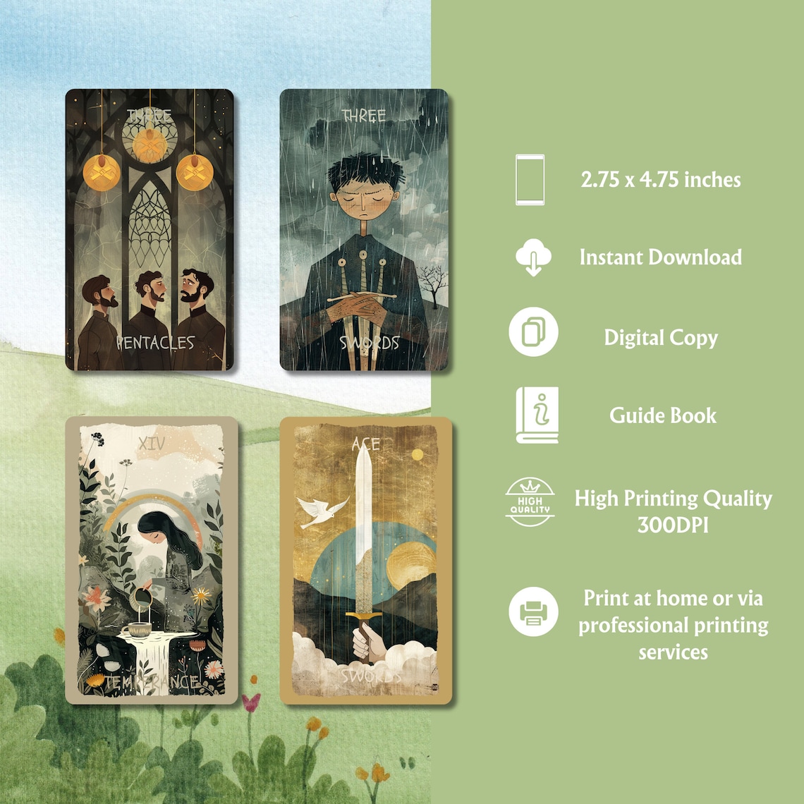 Printable Tarot Card, Printable Indie Tarot Deck, 78 Wistful Whisper ...