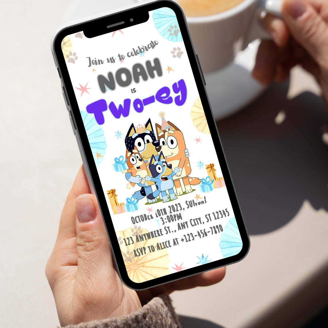 Bluey Birthday Invitation CANVA Bluey Invite Template Bluey - Etsy