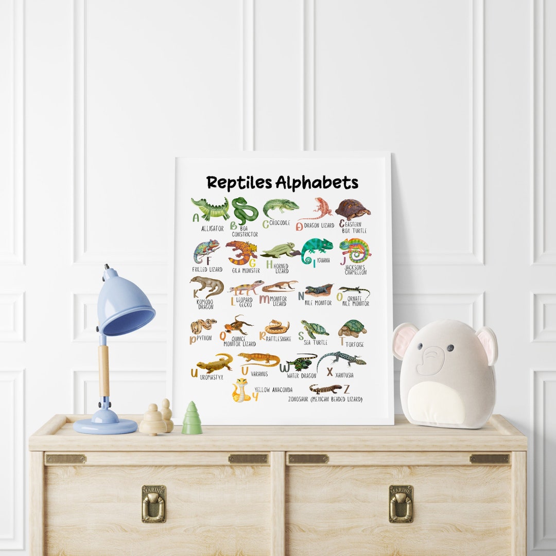 Reptile Alphabets Poster PRINTABLE Animal Alphabet Wall Art - Etsy