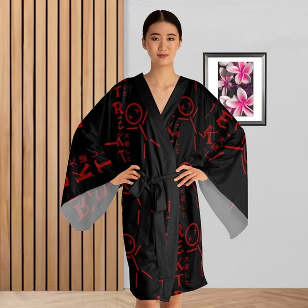 Mens Red and Black Kimono - Etsy