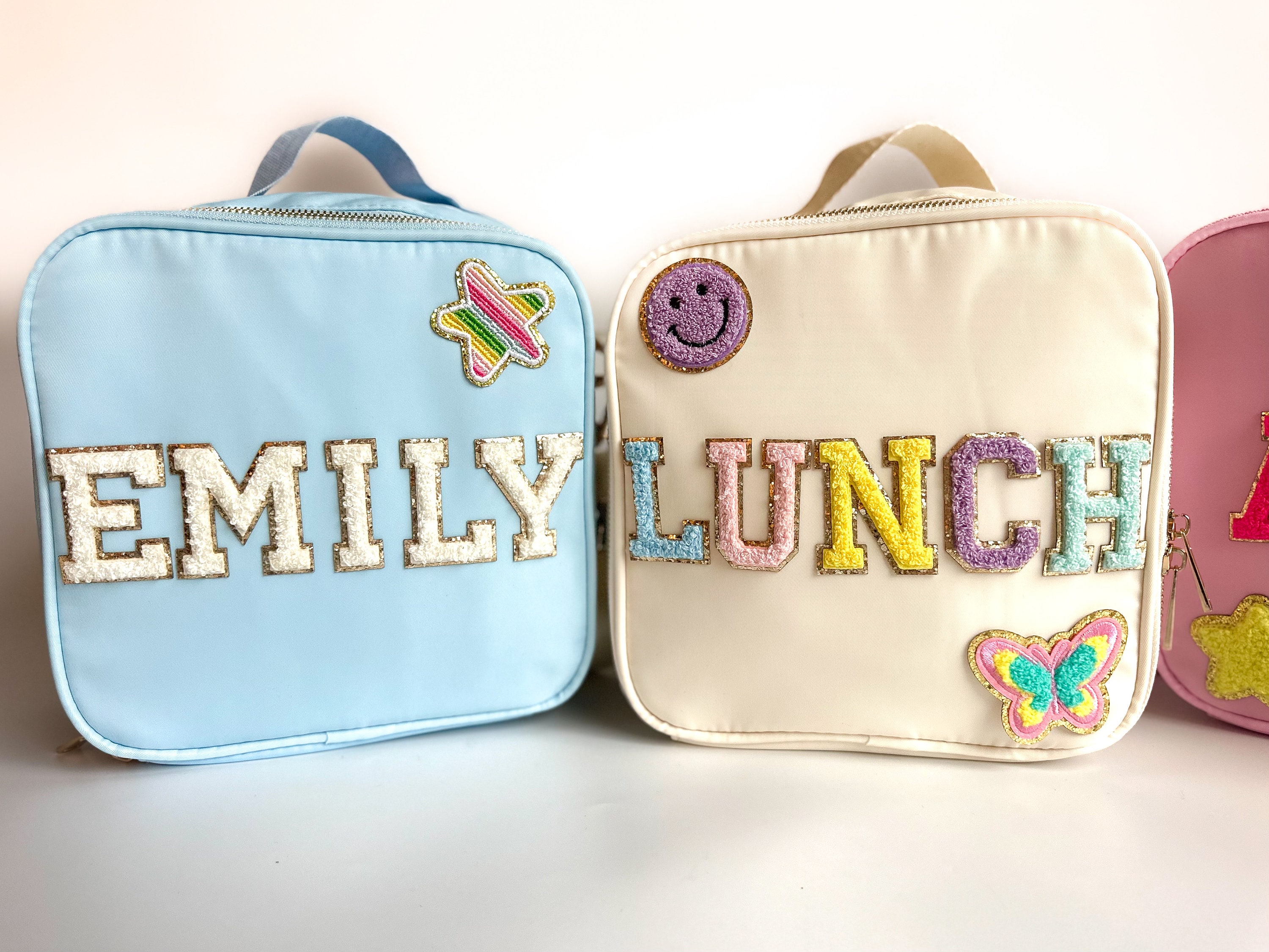 Kids Personalized Lunchbox Custom Patches Bag Customizable Chenille ...