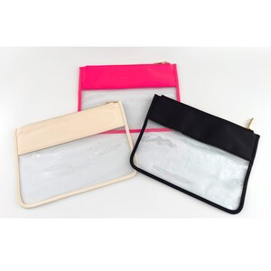 Personalized Clear Nylon Zip Pouch | Clear Pouch With Patches ...