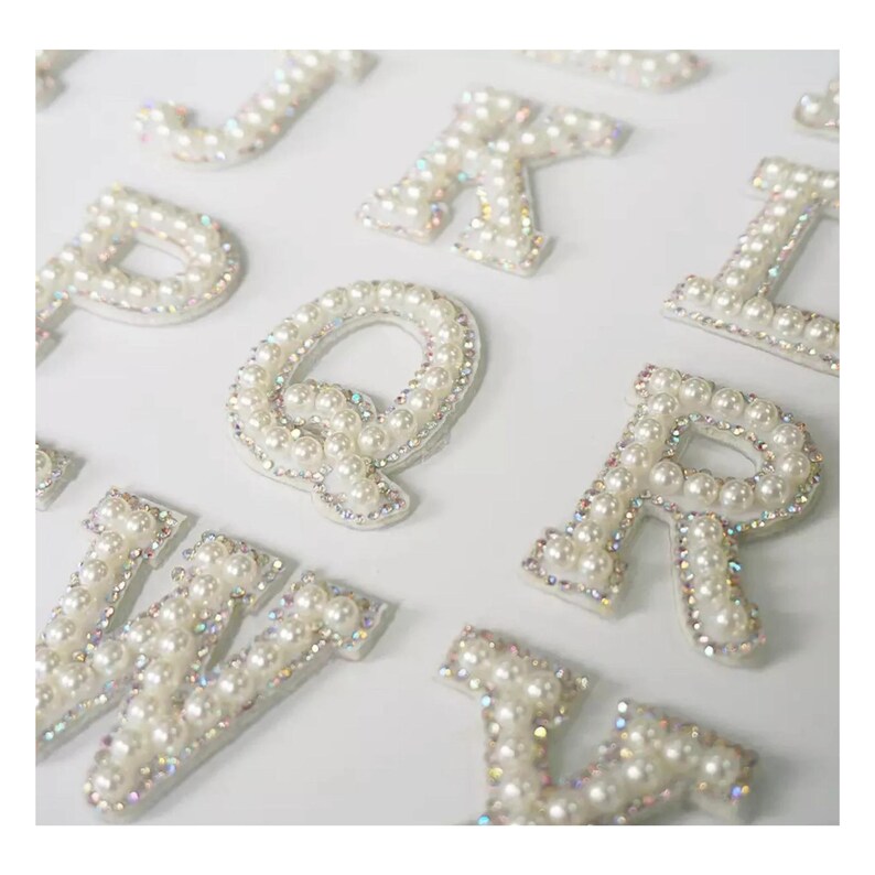Pink Pearl Letter Patch | Bridal and Wedding DIY | Stick on Letters ...