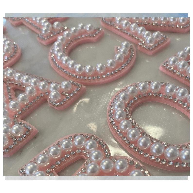 Pink Pearl Letter Patch Bridal and Wedding DIY Stick on Letters Wedding ...