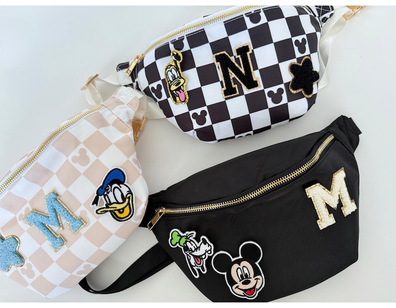 Personalized Disney Fanny Pack Custom Initial Belt Bag Minnie Mickey ...
