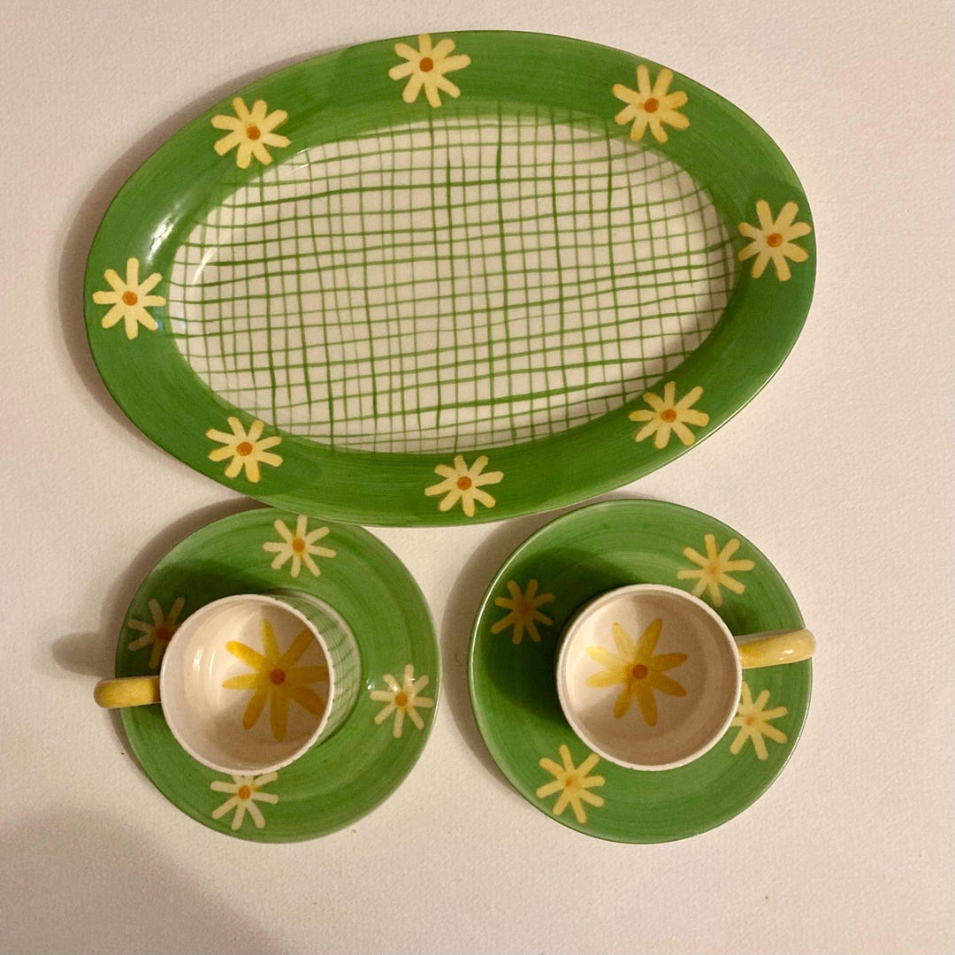 Whittard of Chelsea Daisy Check Pattern Pottery. 27 Centimetre Long ...