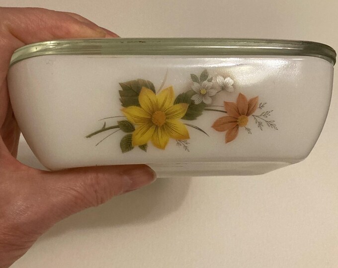 PYREX, England, Vintage Retro, ‘autumn Glory’ Lidded Glass Butter Dish ...