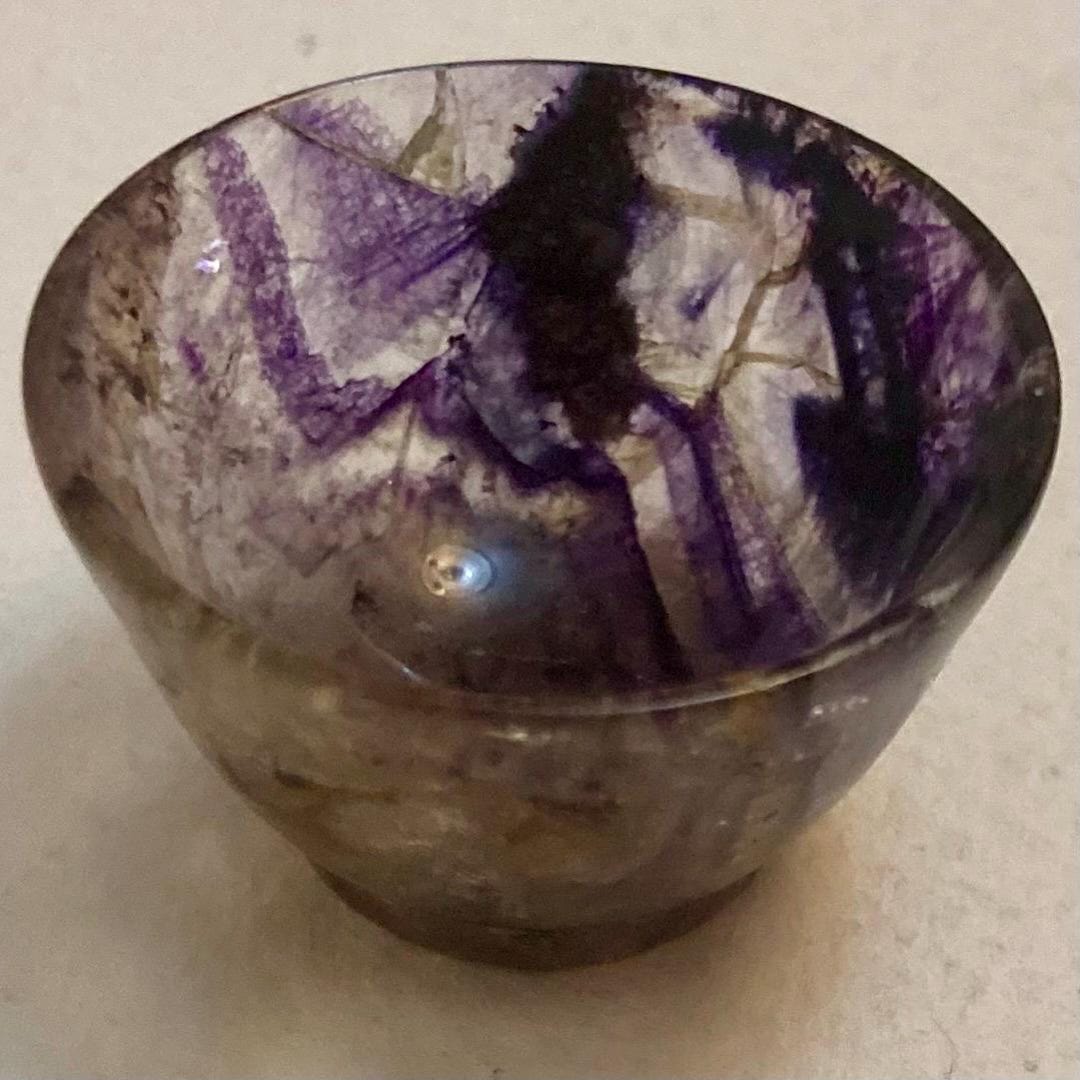 Tiny, Exquisite, Vintage, Rare Blue John Stone Bowl. OLD TOR VEIN ...