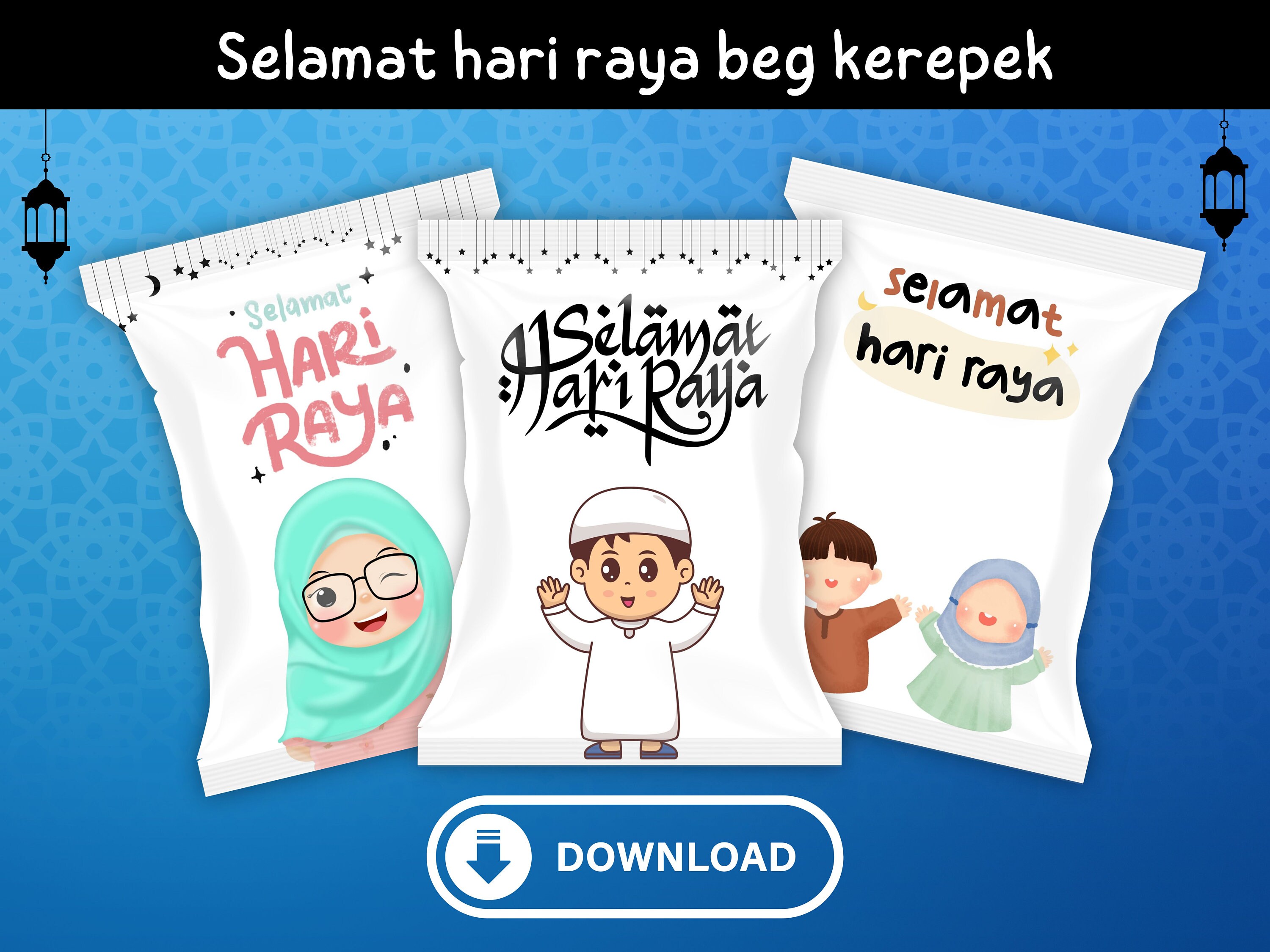 Beg Kerepek Eid Mubarak,hadiah Hari Raya Boleh Cetak Untuk Kanak-kanak ...