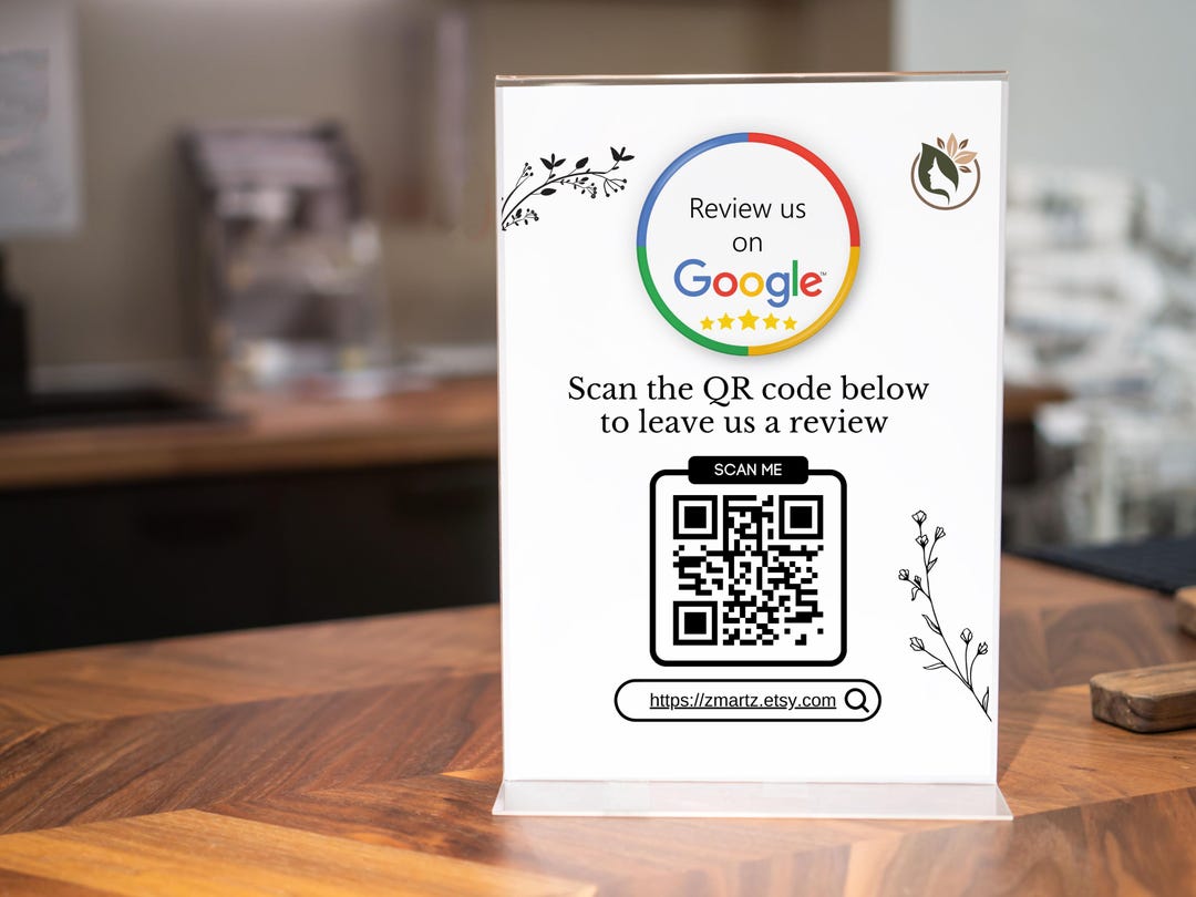 Google Review Card Template, Request Reviews QR Code Sign, Canva ...