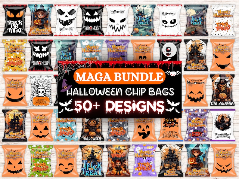 Halloween Chip Bag Wrapper Bundle,chip Wrapper for Halloween,chips ...