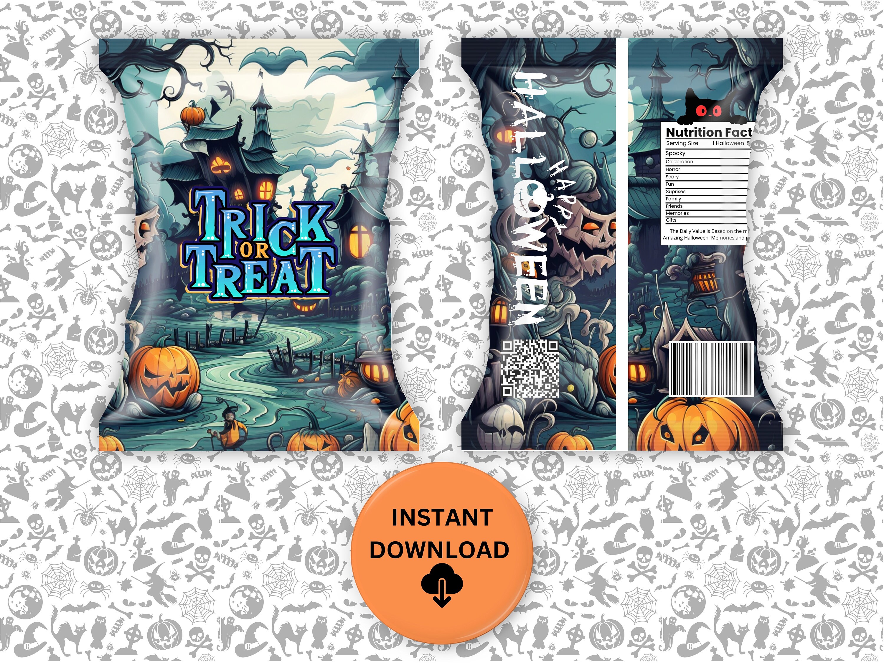 Halloween Chip Bag Wrapper,chip Wrapper for Halloween,chips Packet ...