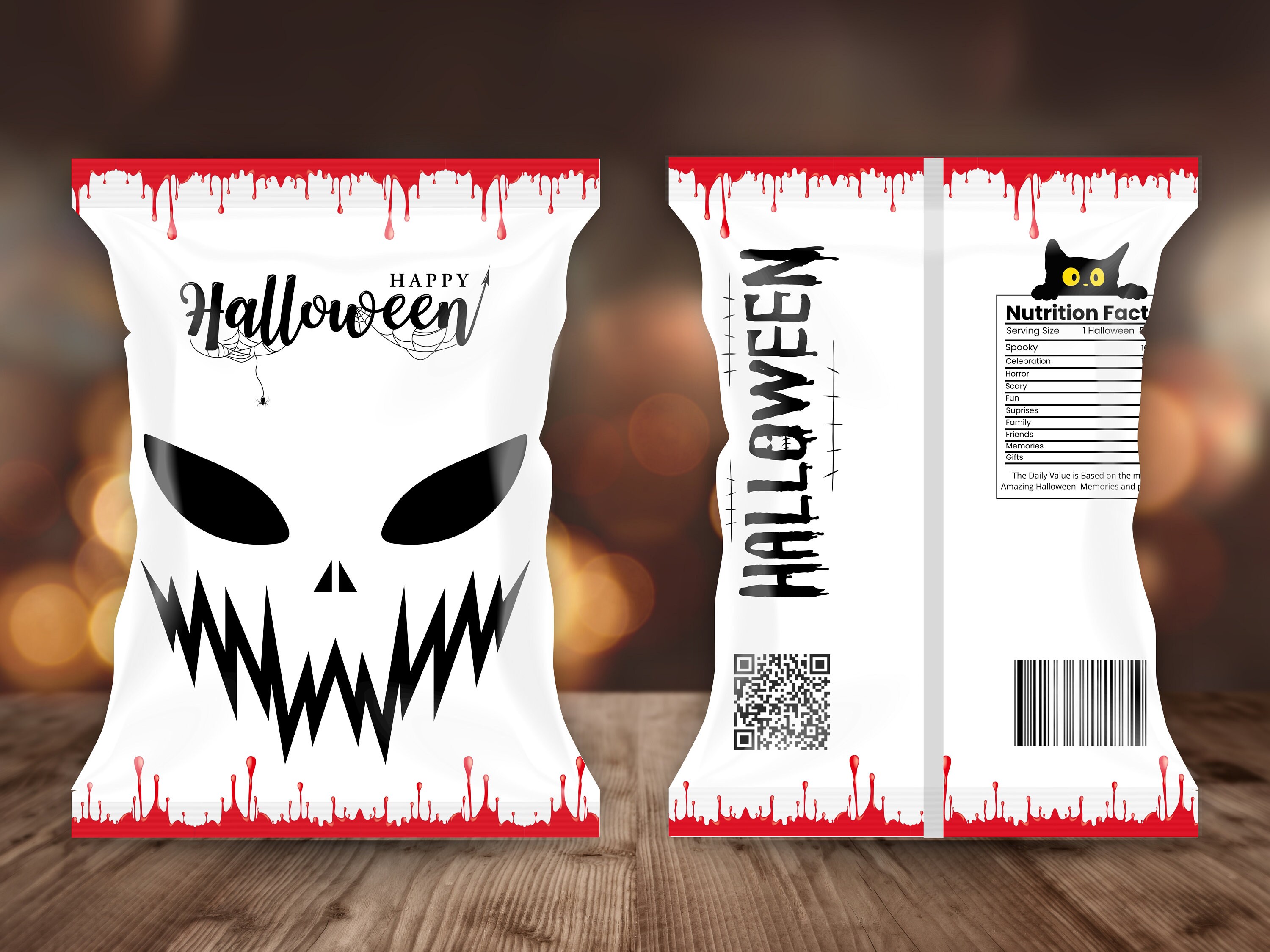 Halloween Chip Bag Wrapper Bundlechip Wrapper for - Etsy