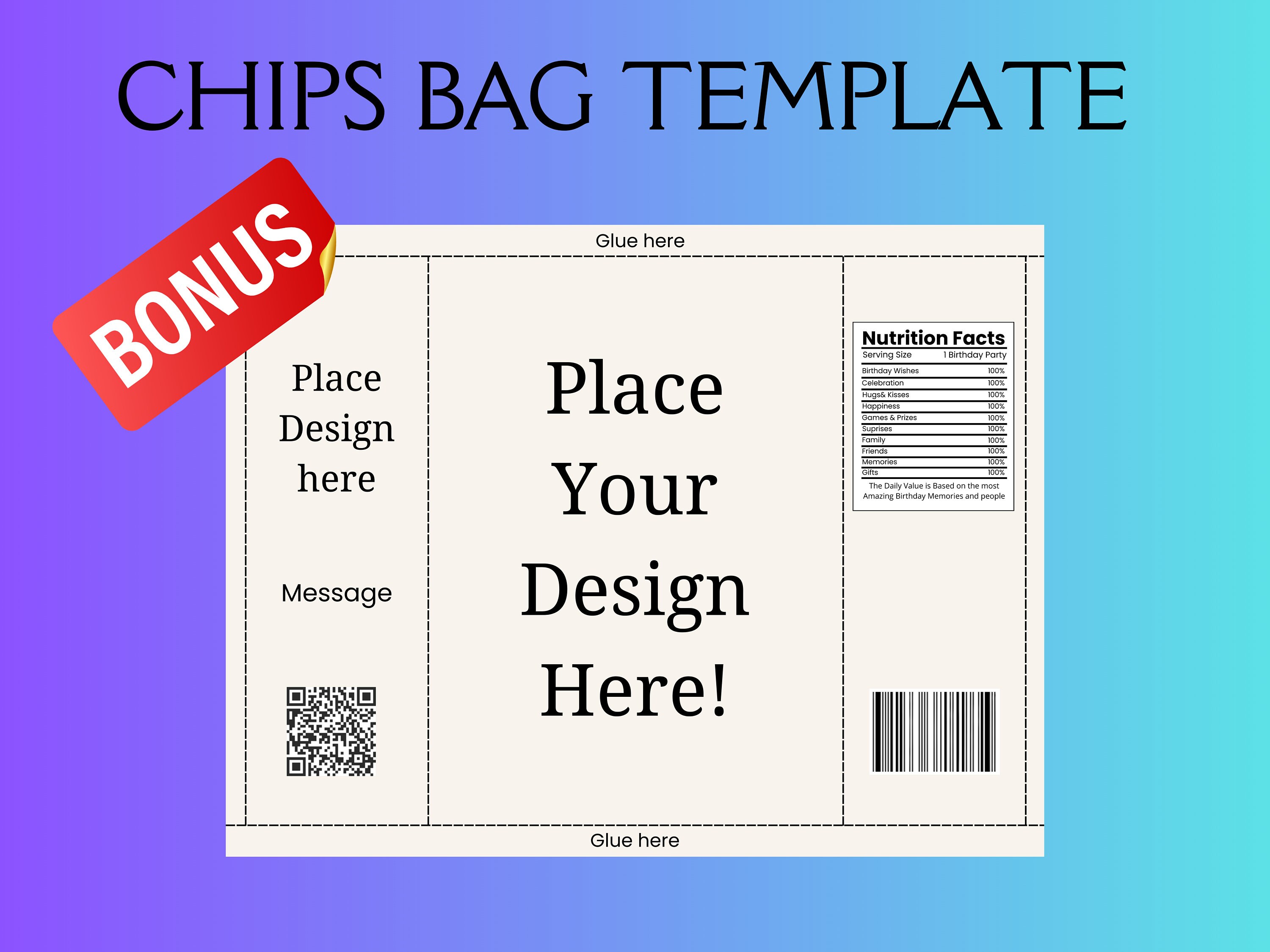 Potato Chips Bag Mockup for Canva ,chips Packet Mockup,canva Templates ...