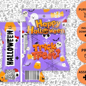 Halloween Chip Bag Wrapper Bundle,chip Wrapper for Halloween,chips ...