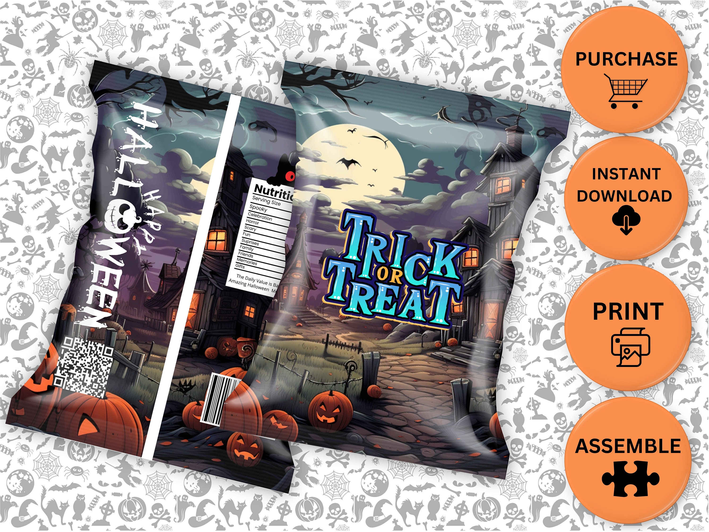Halloween Chip Bag Wrapper,chip Wrapper for Halloween,chips Packet ...