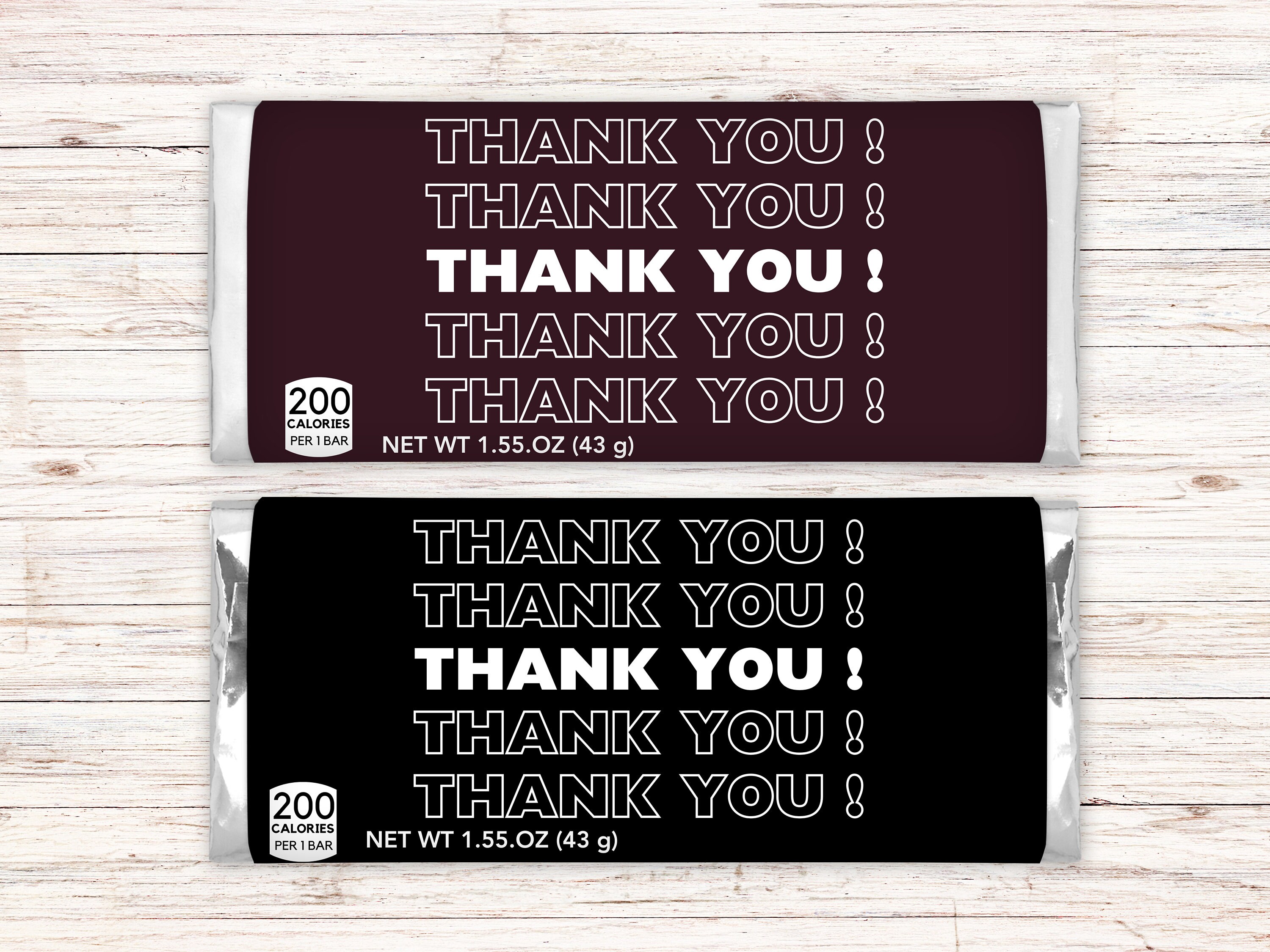 Thank You Chocolate Bar Wrapper,appreciation Chocolate Bar,cute Gift ...