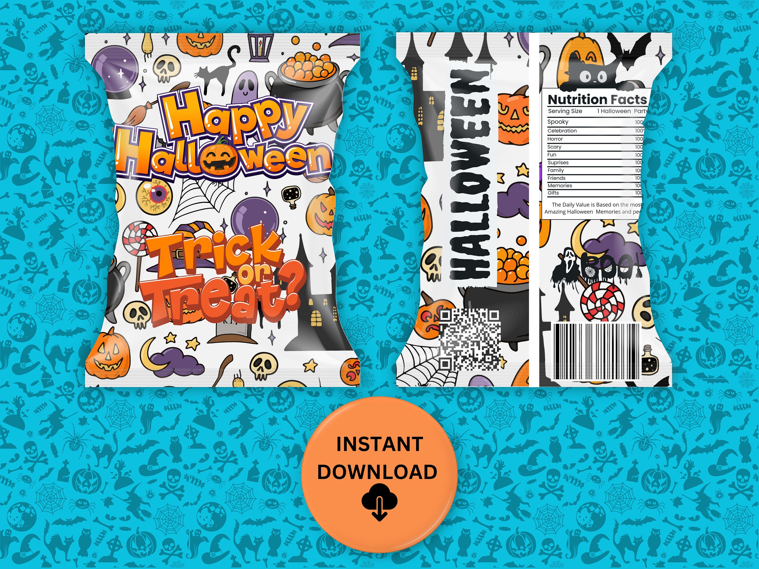 Halloween Chip Bag Wrapper,chip Wrapper for Halloween,chips Packet ...