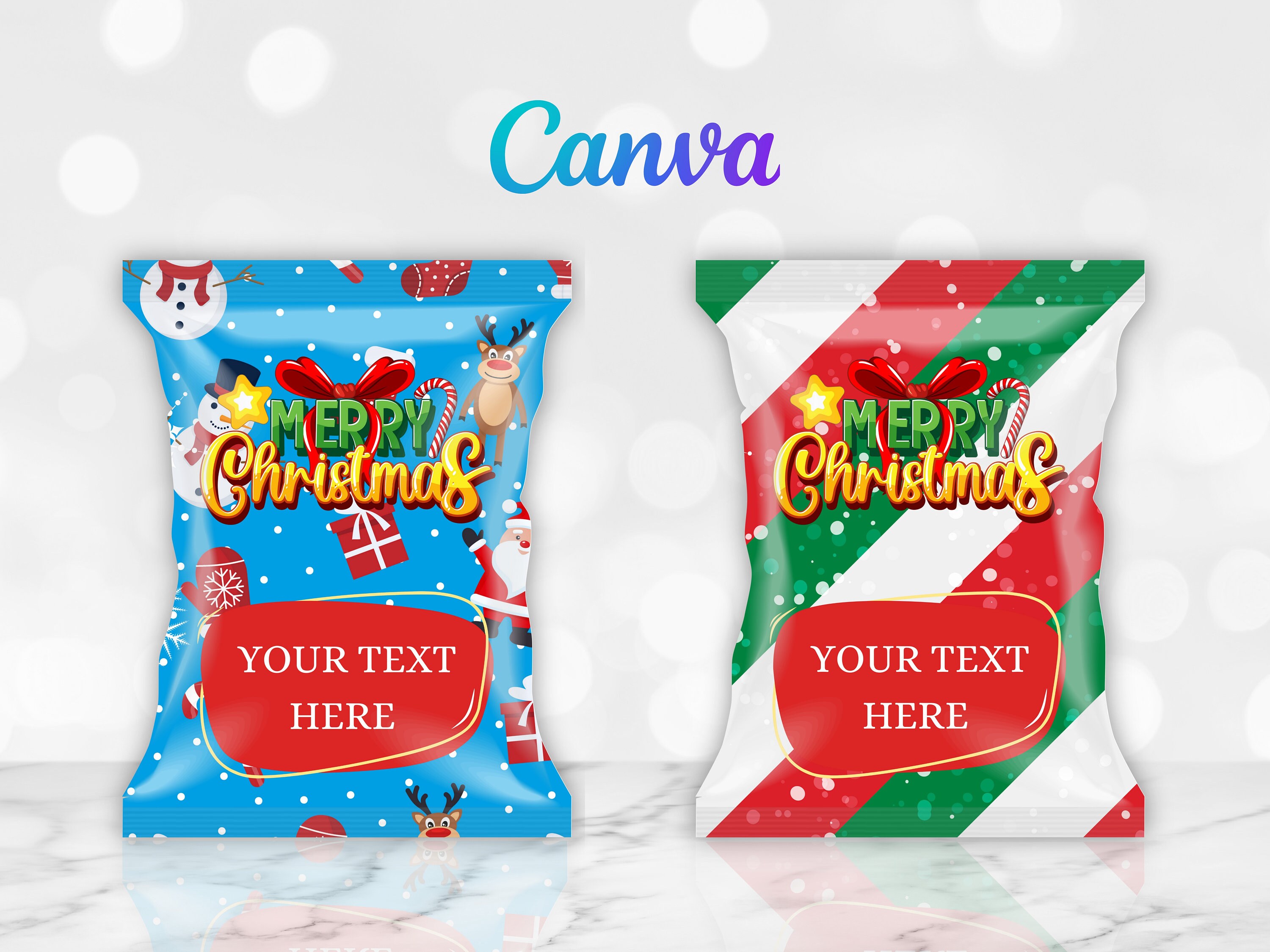 Editable Christmas Chip Bag Wrapper Template for Canva,christmas Decor ... Editable Christmas Chip Bag Wrapper Template for Canva,christmas Decor ...