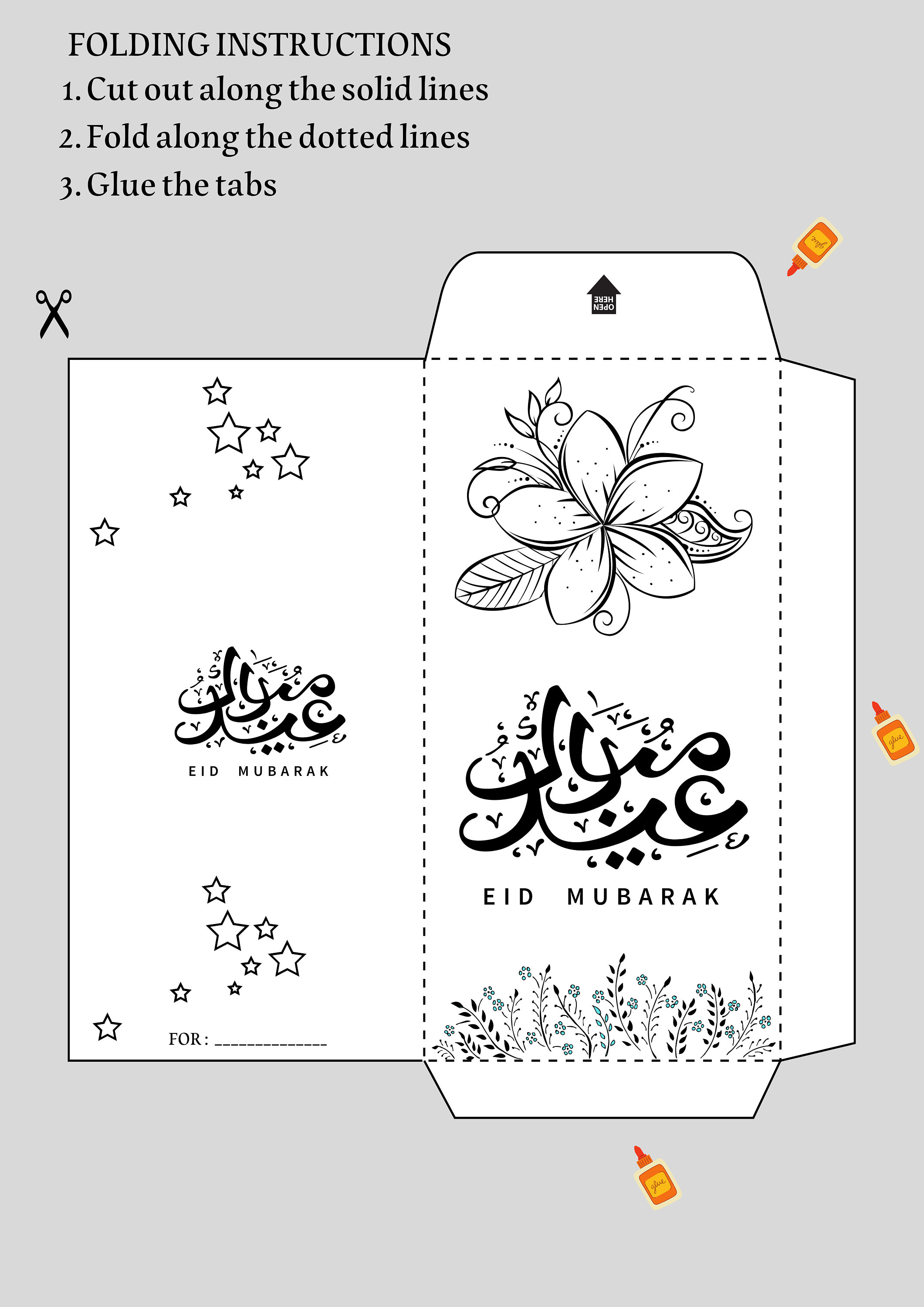 Printable Eid Gift Money Envelope for Kids Eidee Envelope - Etsy