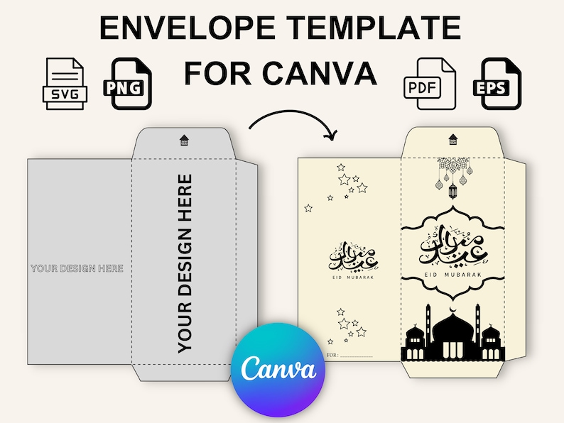 Envelope Template for Canva, Fully Customizable on Canva Money Envelope ...
