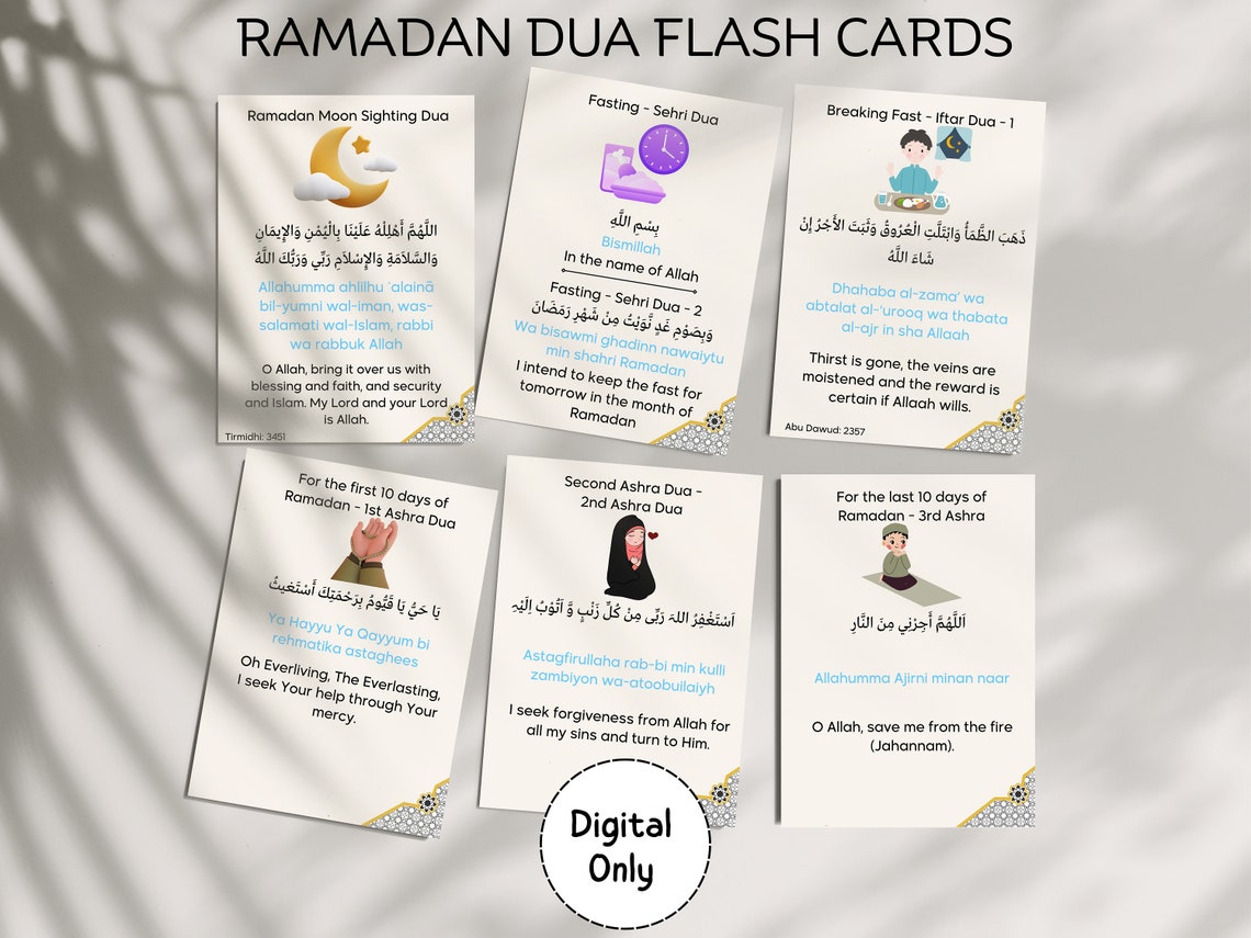 6 Kalimas Flash Cards,printable Kalimas Flash Cards for Kids,english ...