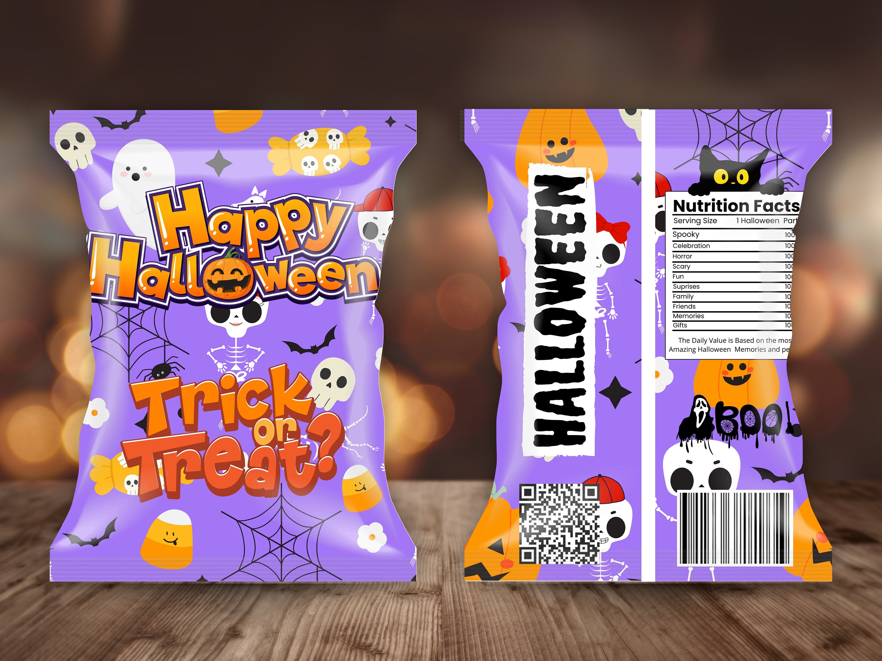 Halloween Chip Bag Wrapper,chip Wrapper for Halloween,chips Packet ...