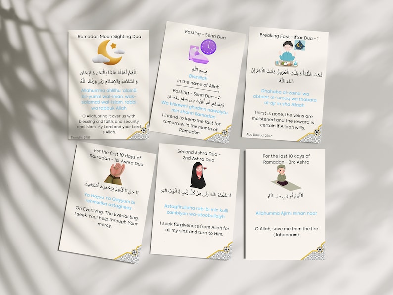 39 Ramadan Dua Flash Cards,printable Dua Flash Cards for Kids,english ...