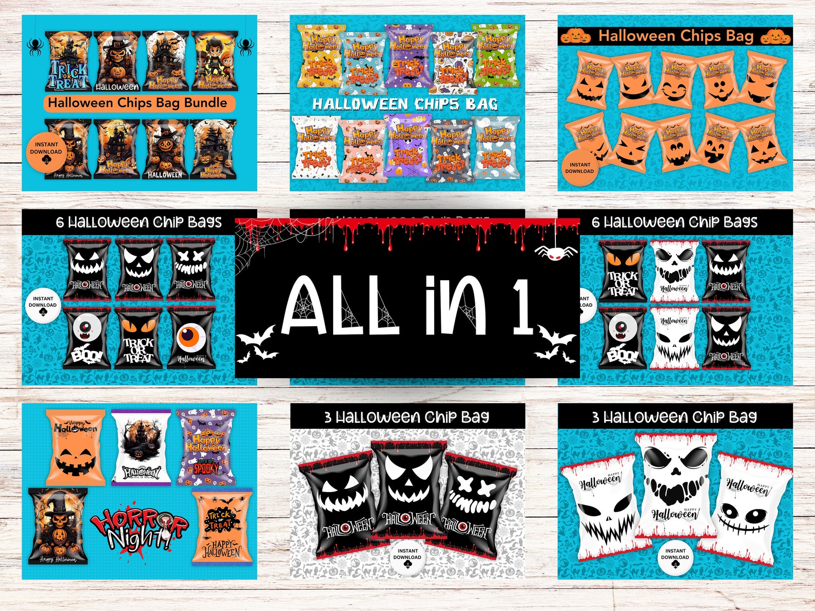 Halloween Chip Bag Wrapper Bundle,chip Wrapper for Halloween,chips ...