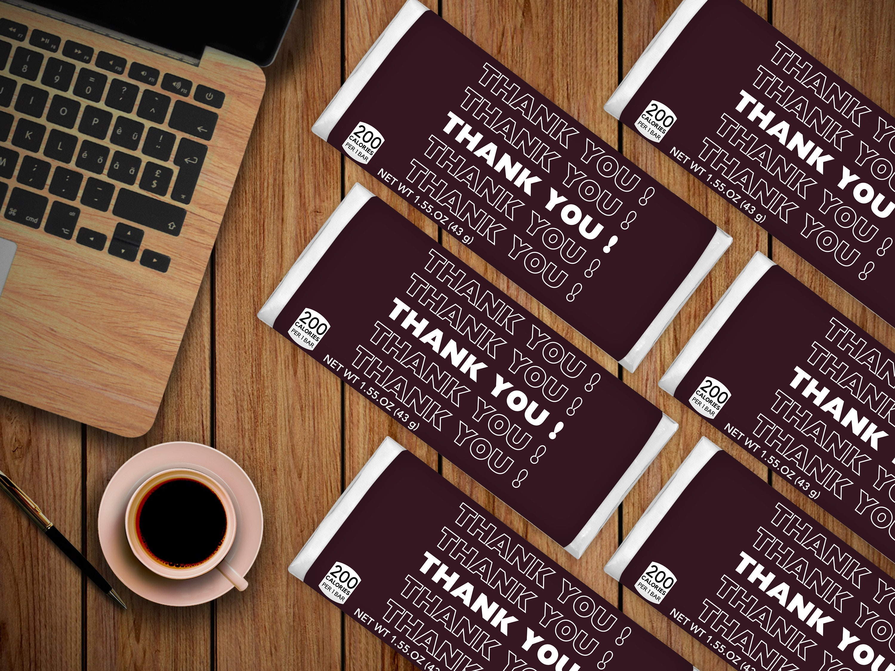 Thank You Chocolate Bar Wrapper,appreciation Chocolate Bar,cute Gift ...