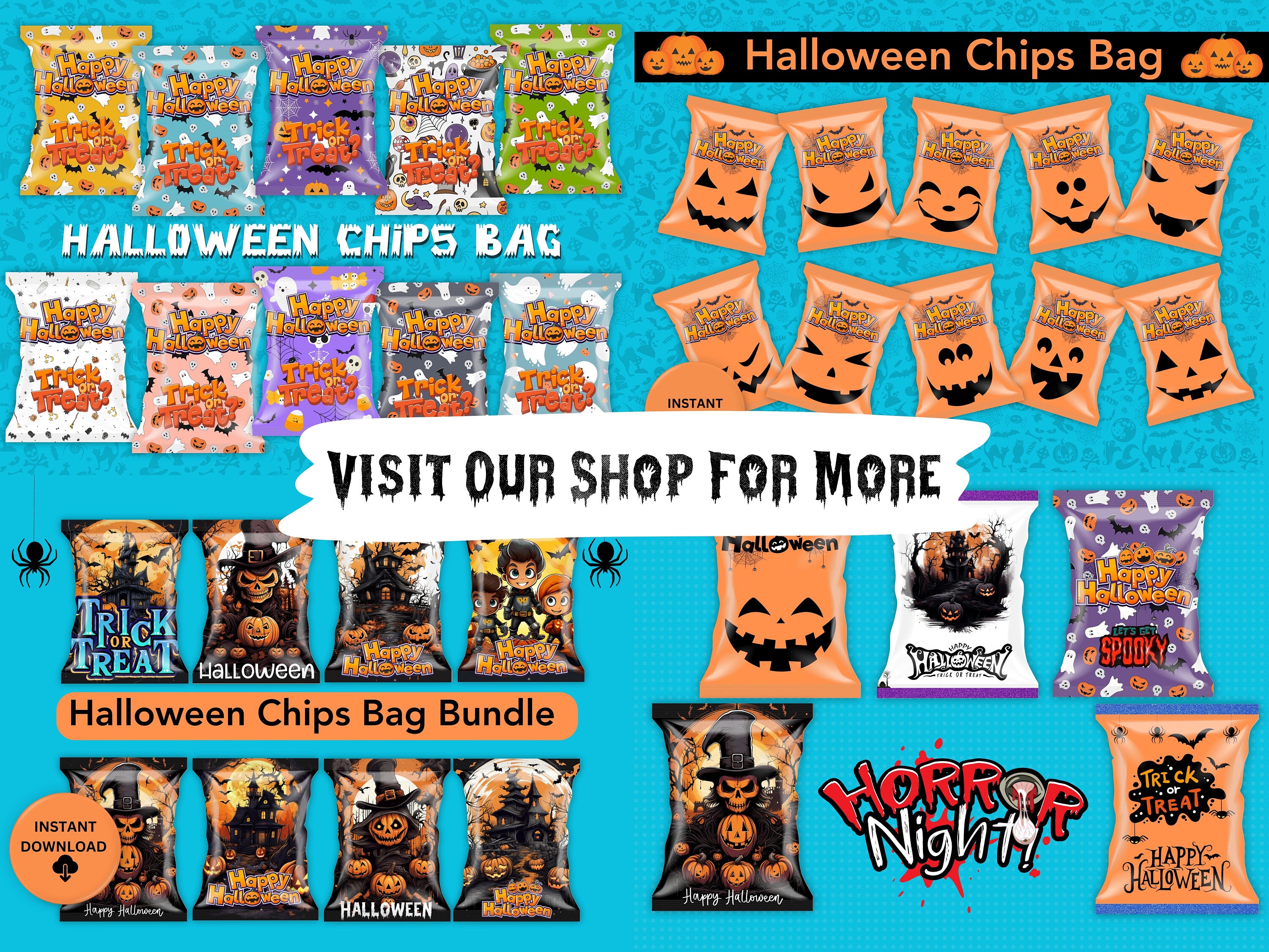 Halloween Chip Bag Wrapper Bundle,chip Wrapper for Halloween,chips ...