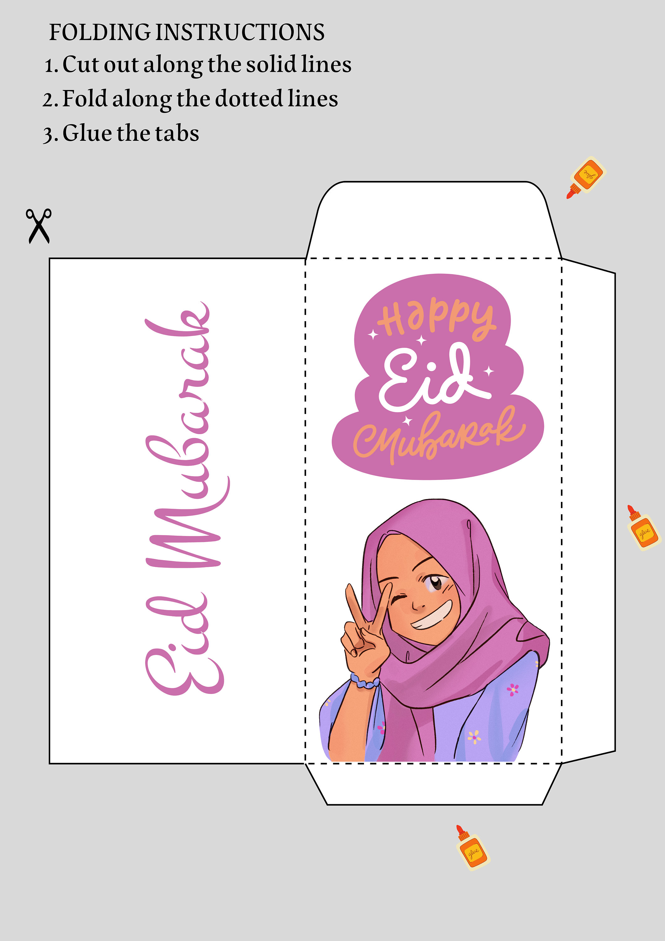 Eid Gift Money Envelope Printableeid Gifteid Decoreid Gift - Etsy