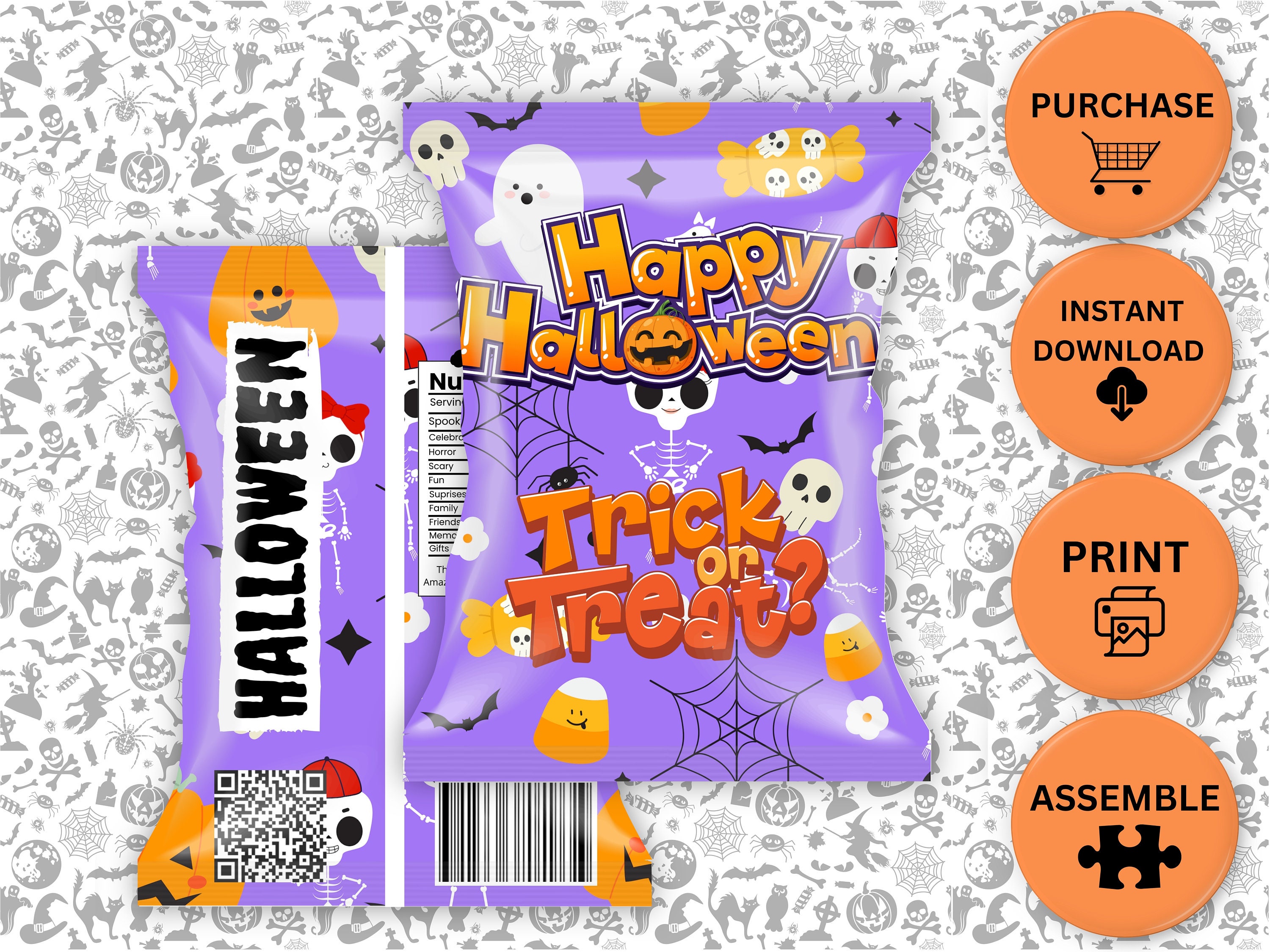 Halloween Chip Bag Wrapper,chip Wrapper for Halloween,chips Packet ...