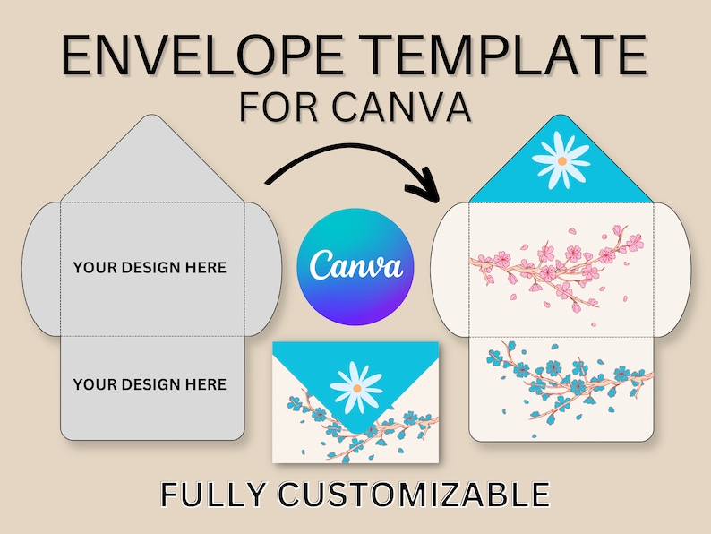 Fully Customizable Envelope Template for Canva,custom Envelope,canva ...