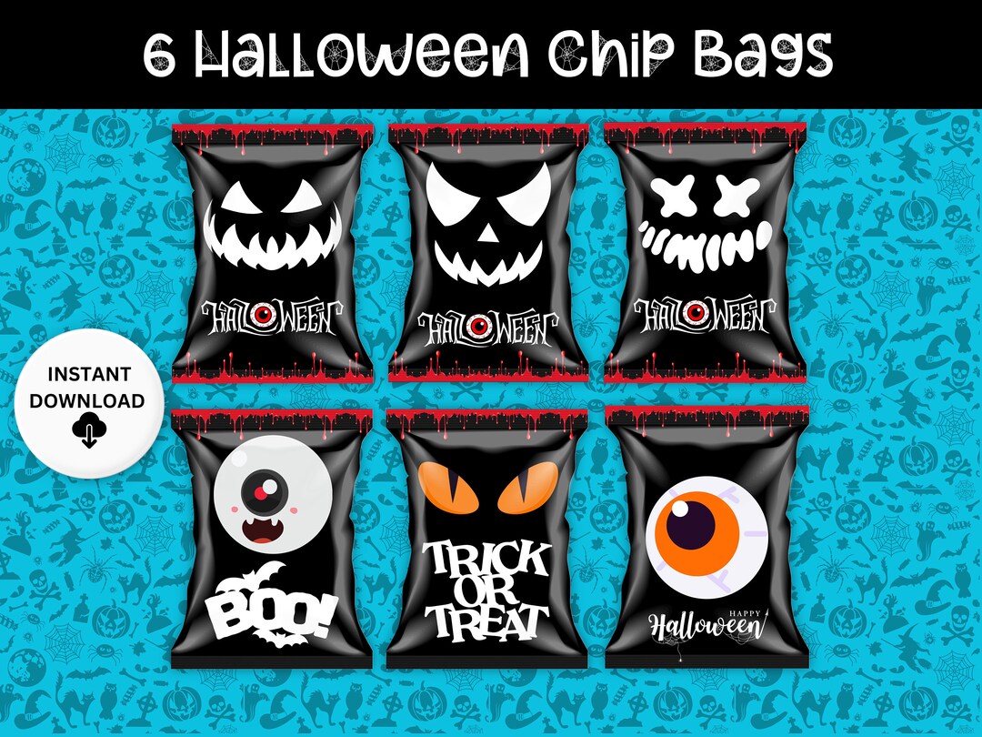 Halloween Chip Bag Wrapper Bundle,chip Wrapper for Halloween,chips ...