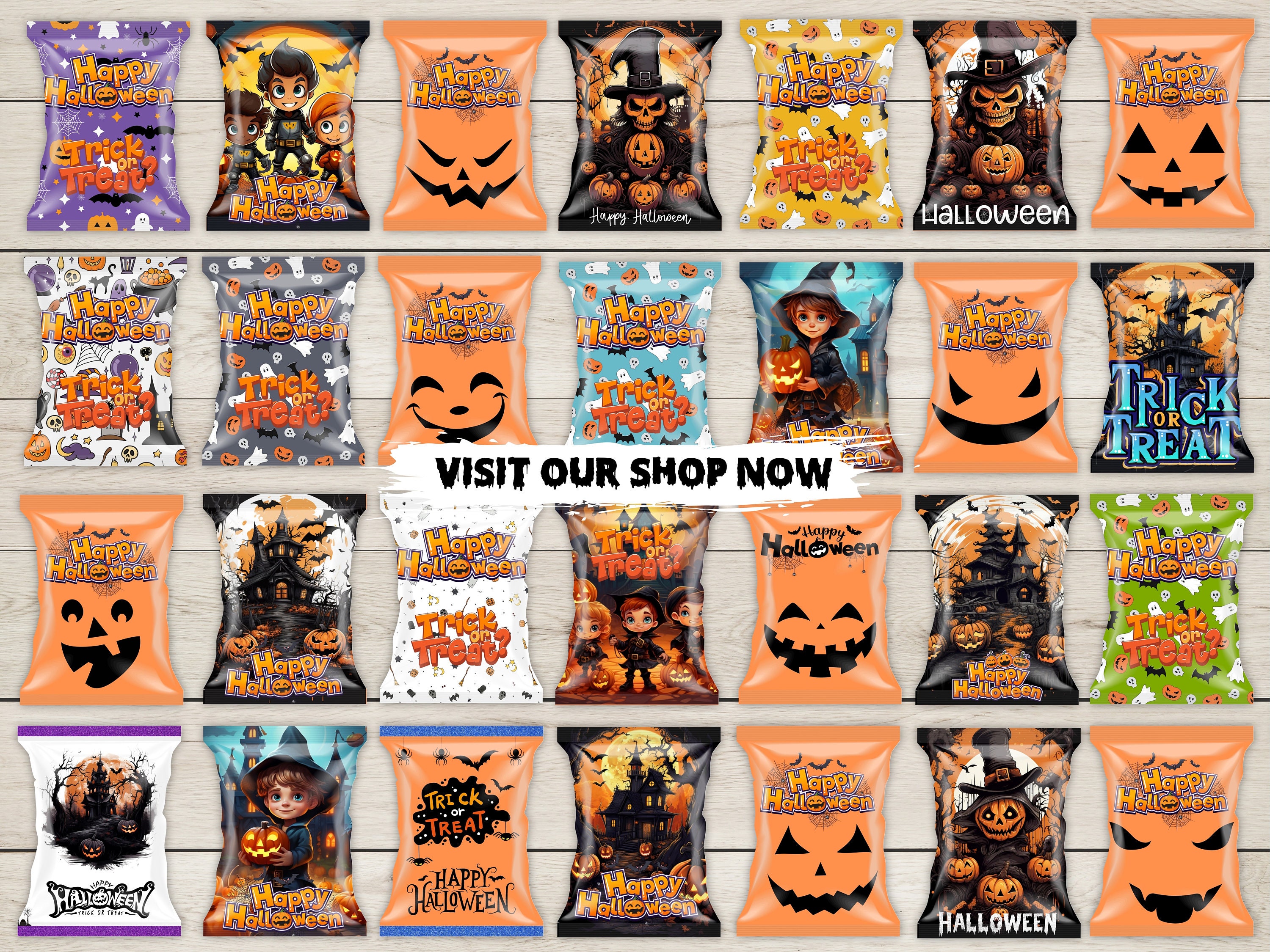 Halloween Chip Bag Wrapper Bundlechip Wrapper For Halloweenchips Packethalloween Decor