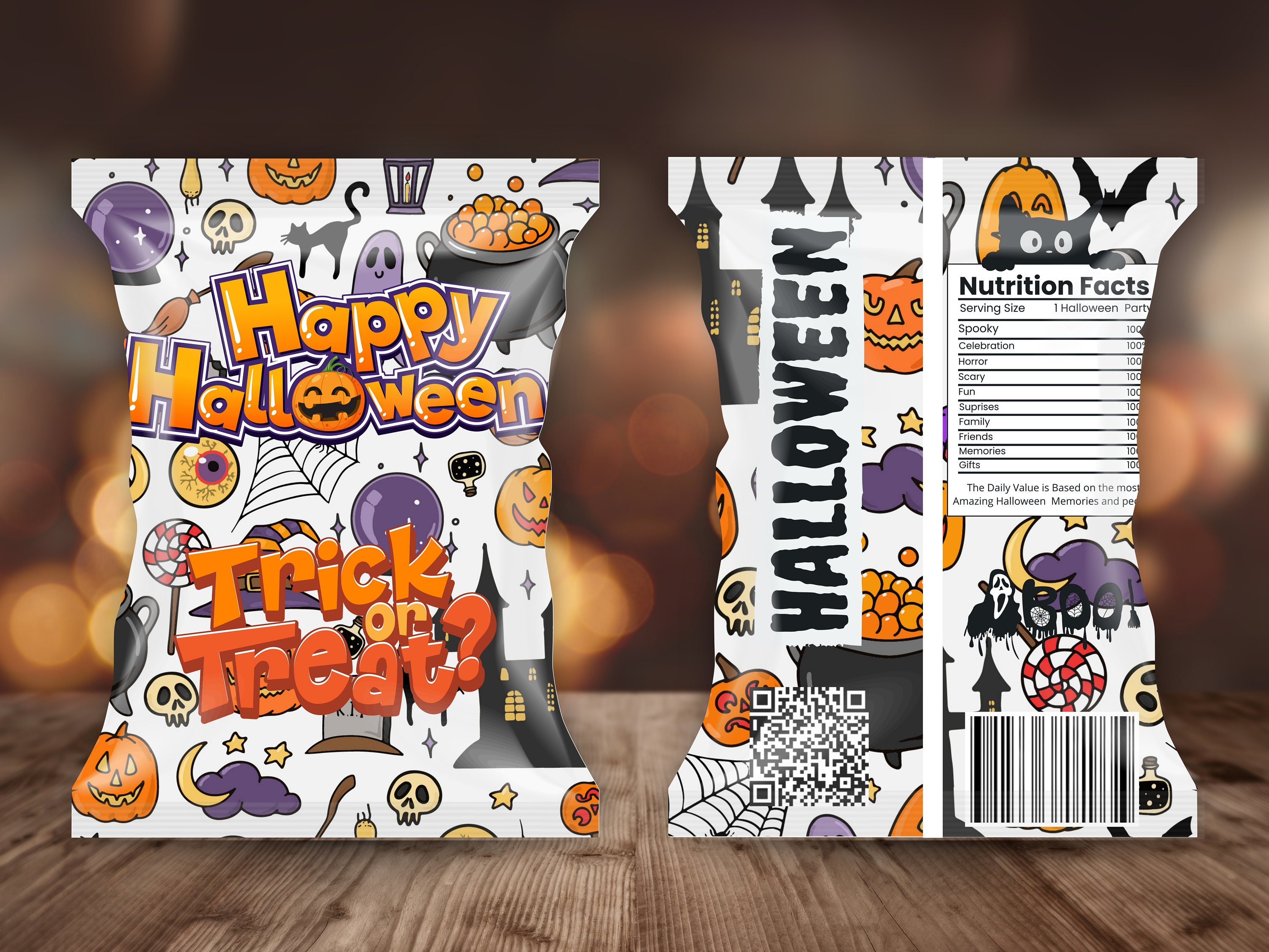 Halloween Chip Bag Wrapper,chip Wrapper for Halloween,chips Packet ...
