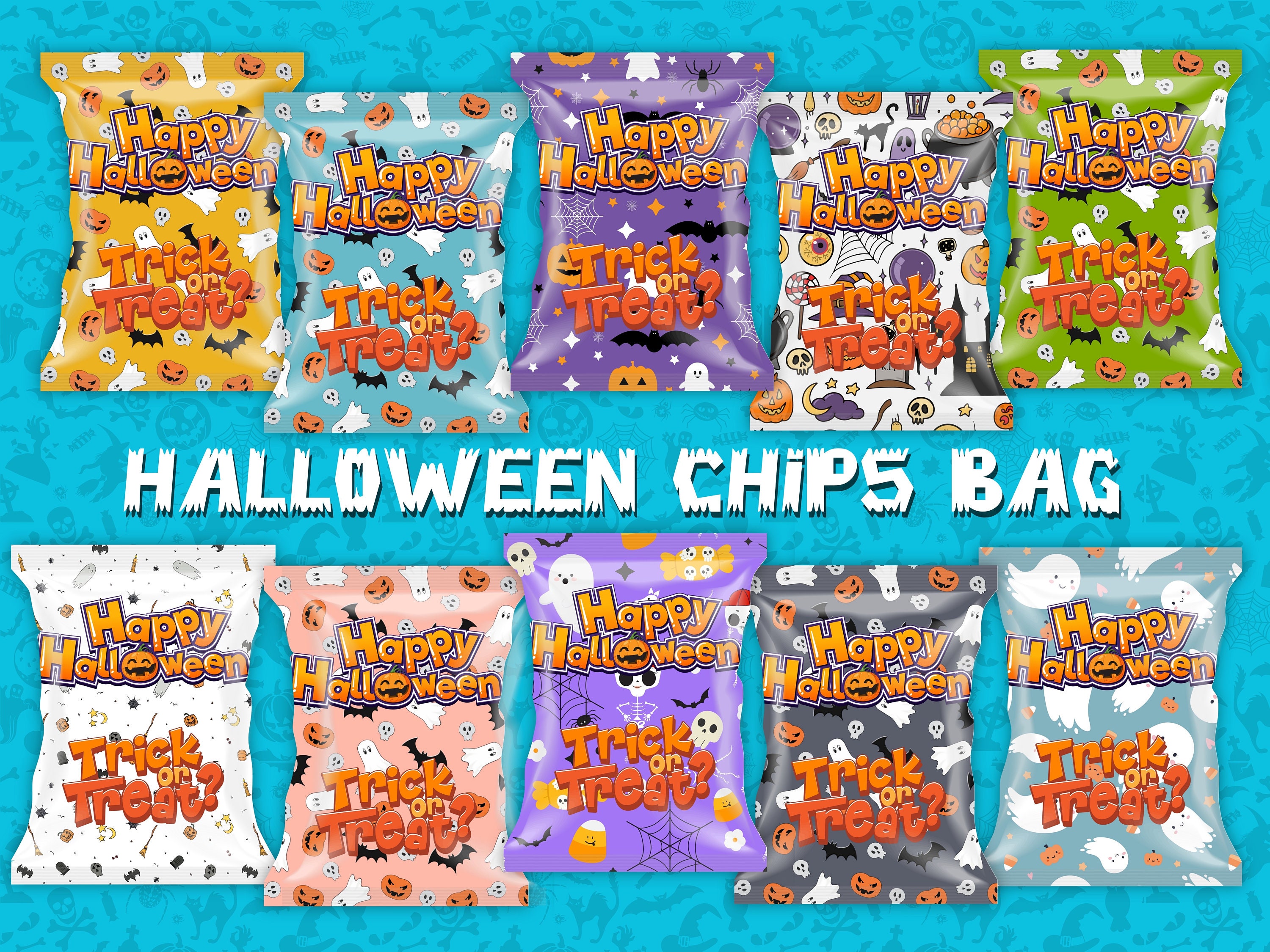 Halloween Chip Bag Wrapper Bundle,chip Wrapper for Halloween,chips ...