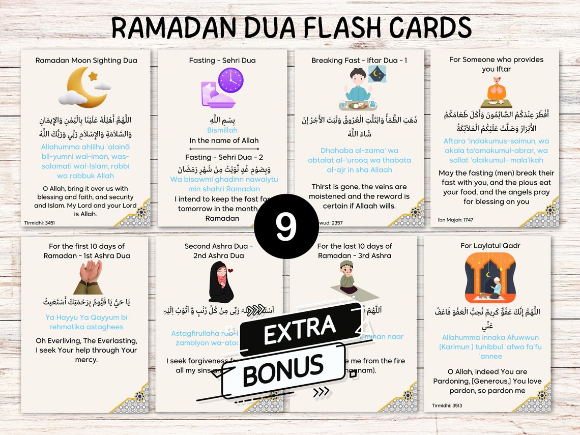 6 Kalimas Flash Cards,printable Kalimas Flash Cards for Kids,english ...