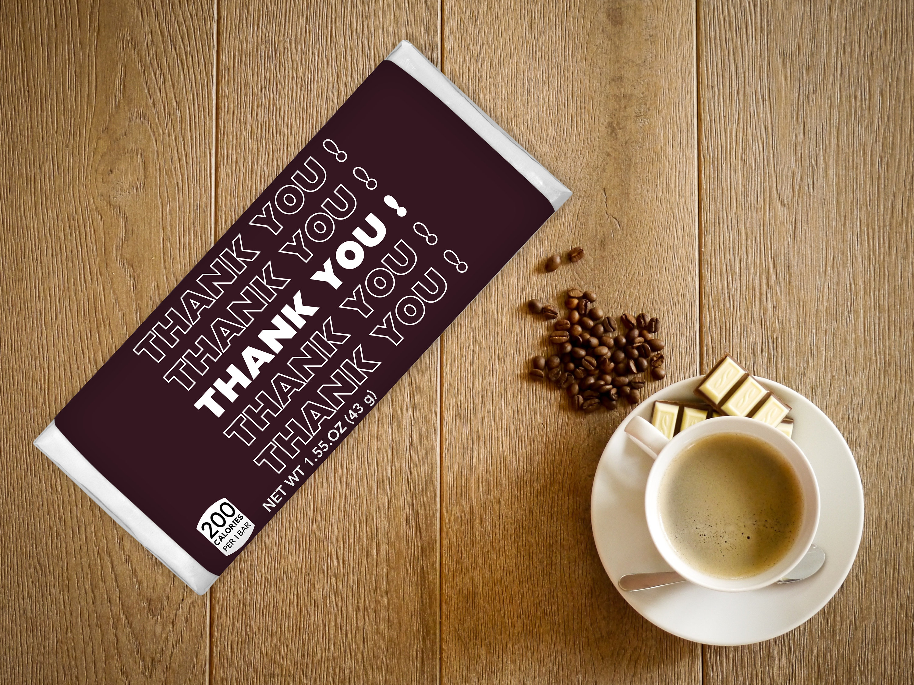 Thank You Chocolate Bar Wrapper,appreciation Chocolate Bar,cute Gift ...