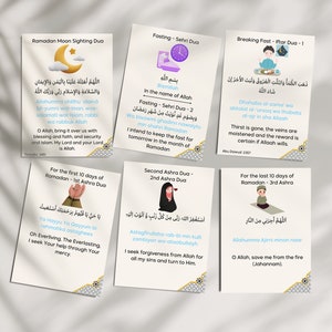 Ramadan Dua Flash Cards for 30 Days,printable Dua Flash Cards for Kids ...