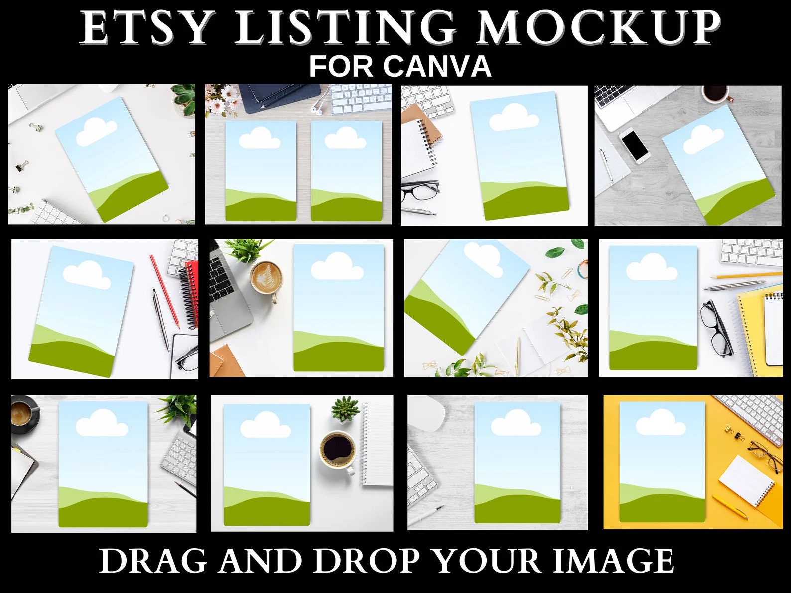 36 Spiral Notebook Mockup for Canva,notebook Mockup Editable on Canva ...