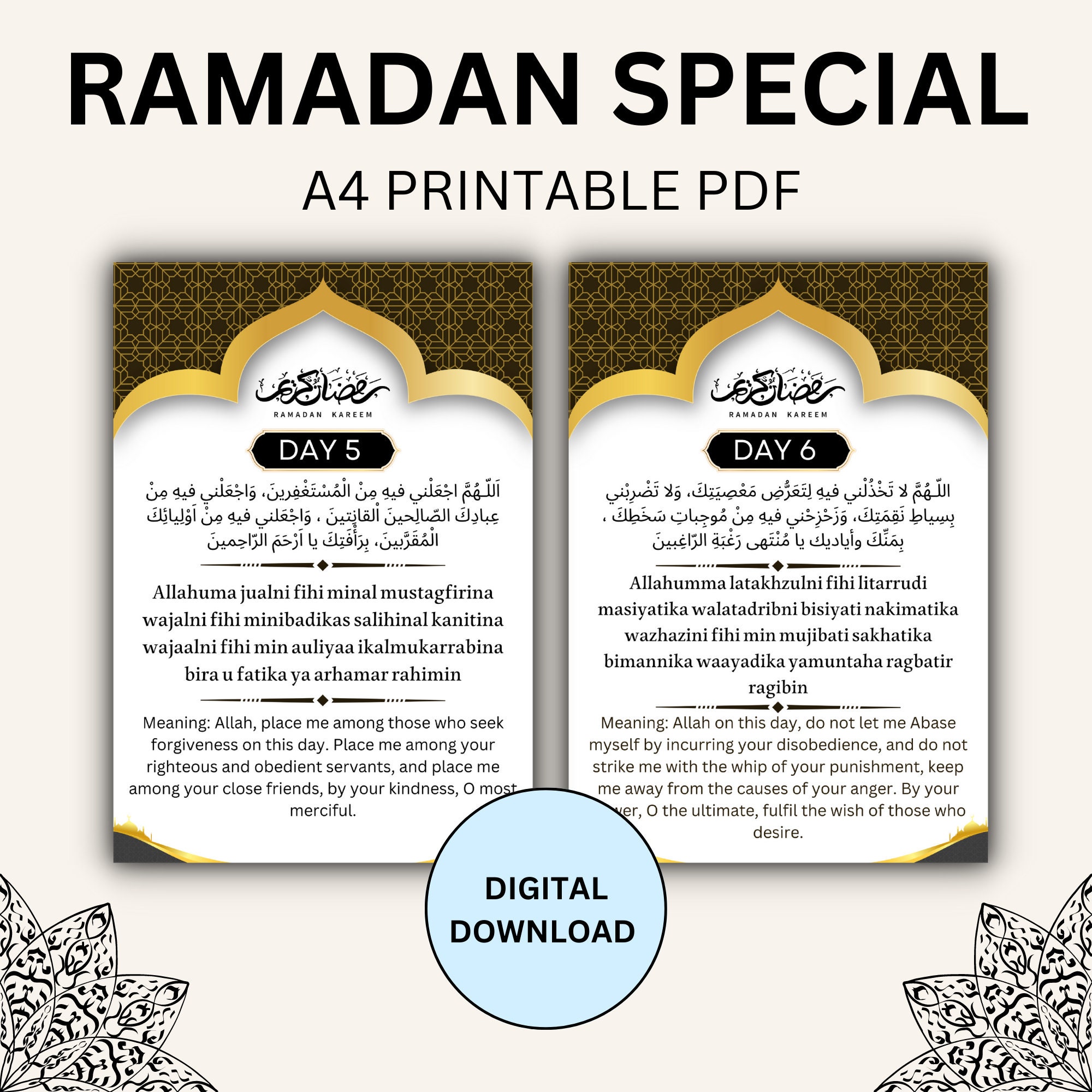 30 Day Ramadan Dua Printable,ramadan Dua Cards,ramadan Dua in Arbic ...