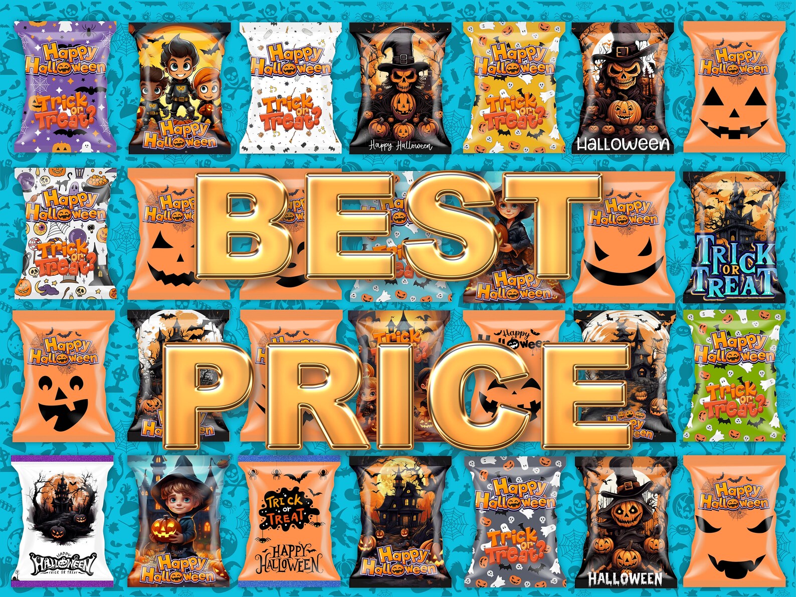 Halloween Chip Bag Wrapper Bundle,chip Wrapper for Halloween,chips ...
